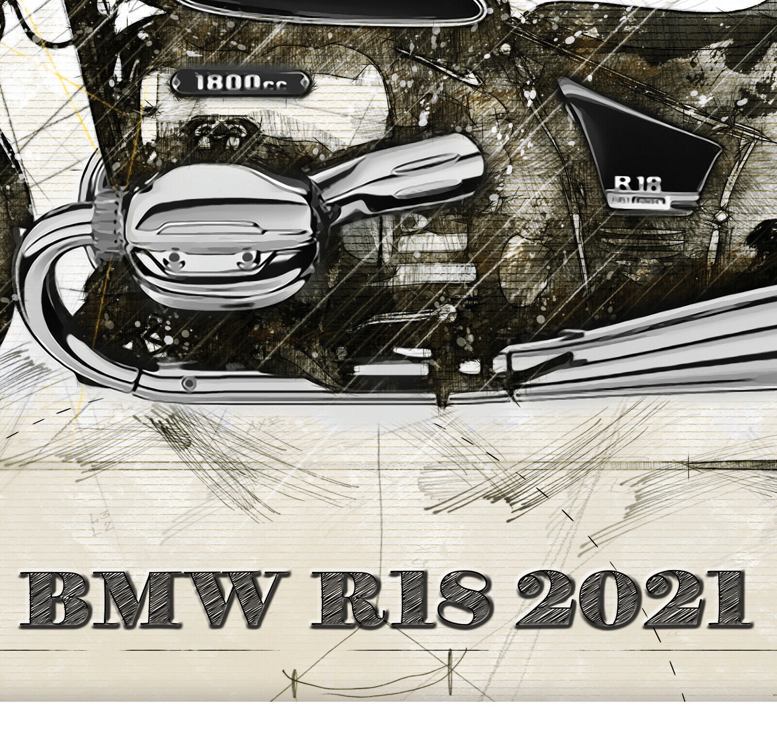 BMW R18 2021 Art Sketch Poster no Frame - Etsy