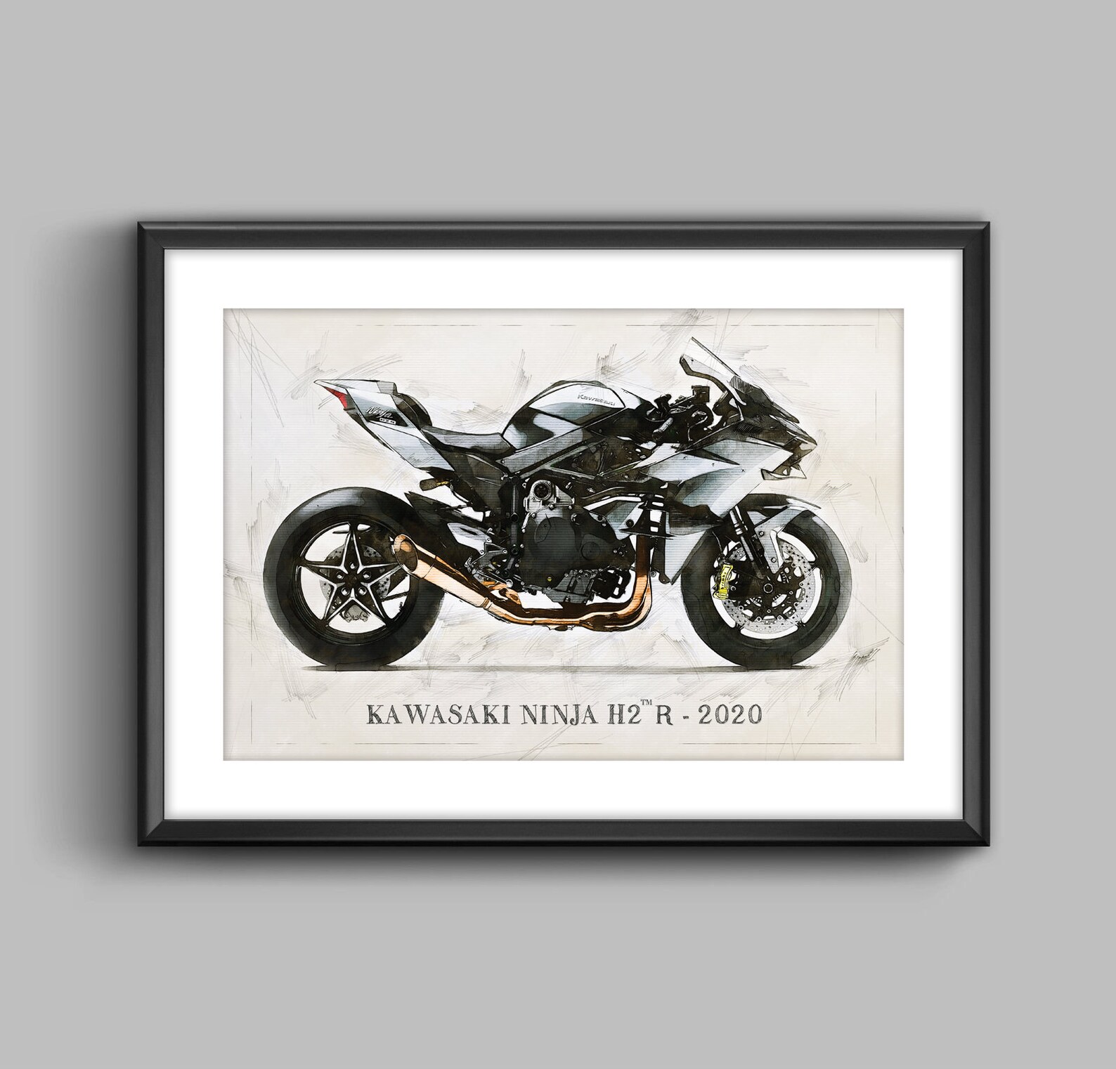 Kawasaki Ninja H2™R 2020 Art Sketch Poster no Frame | Etsy