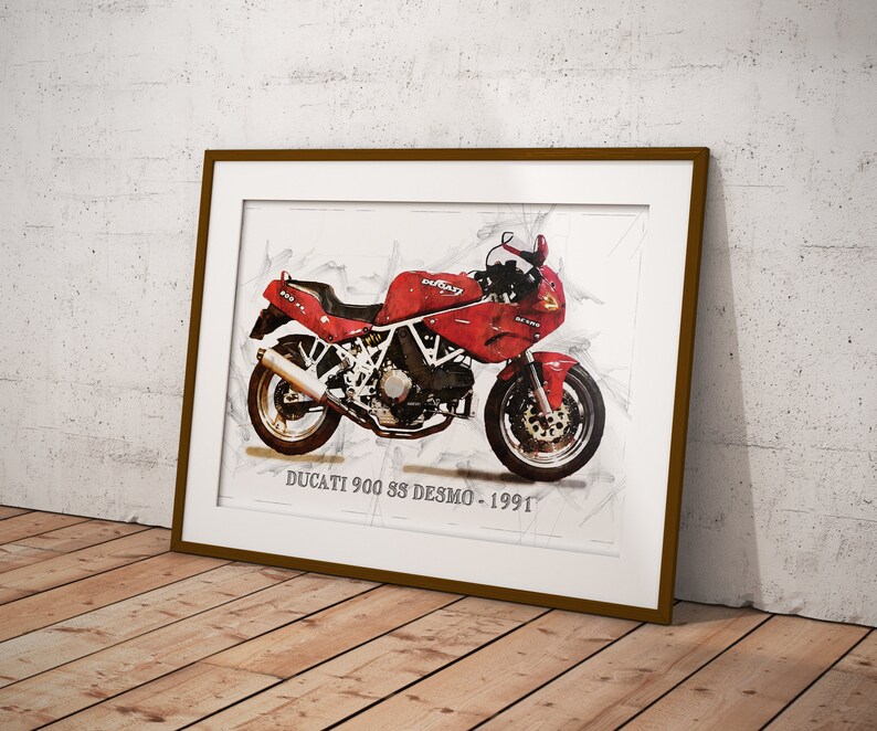 Ducati 900 SS Super Sport Desmo - 1991, Art Sketch Poster [no Frame] - Etsy