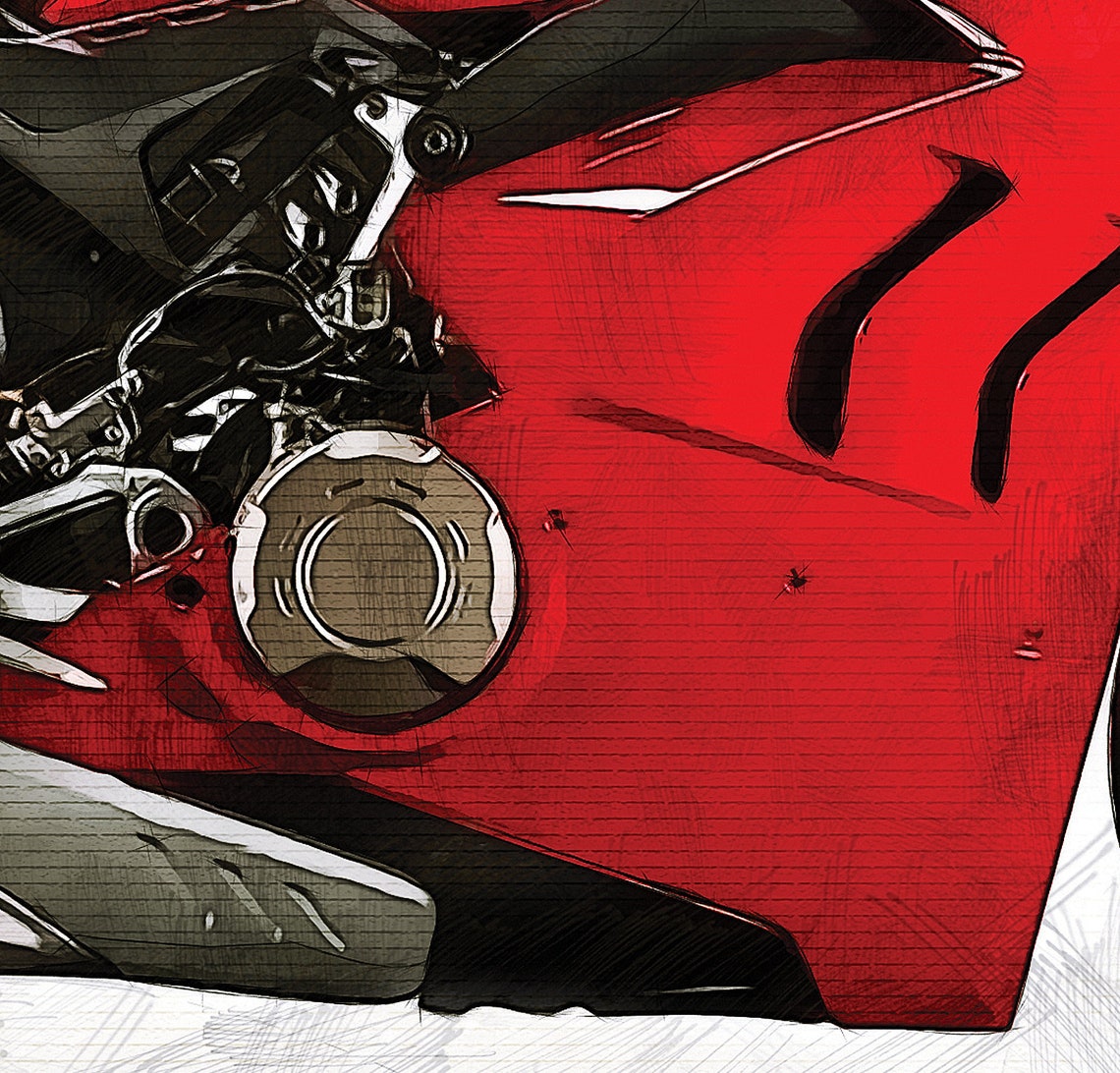 Ducati Panigale V4 S 2020 art sketch poster no frame | Etsy