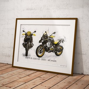 BMW R 1250 GS 40th Anniversary - 2021, Art Sketch Poster [no Frame] - Etsy