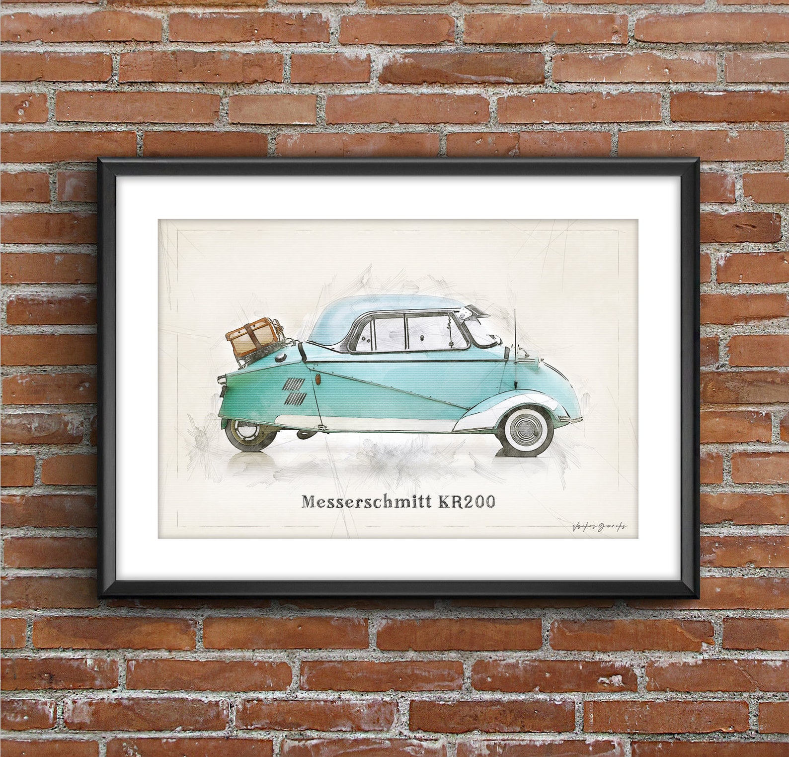 Messerschmitt KR200 Art Sketch Poster no Frame Many - Etsy