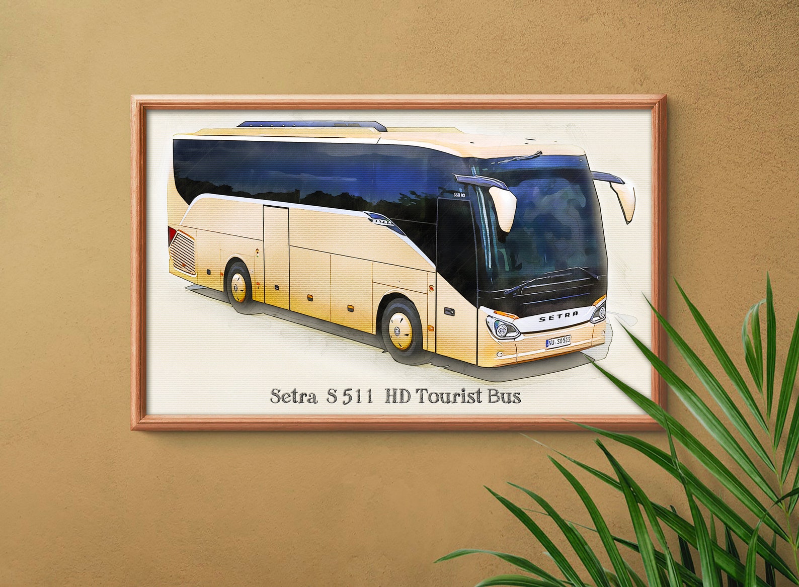 Setra S 511 HD TOURIST BUS art sketch poster no frame | Etsy