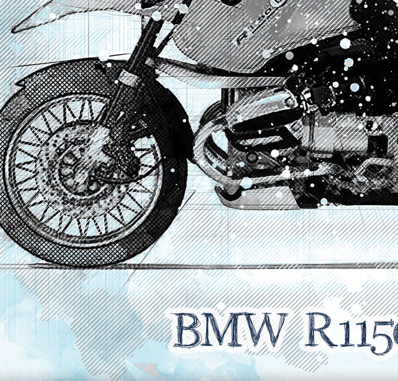 BMW R1150GS 2001 Art Sketch Poster no Frame | Etsy