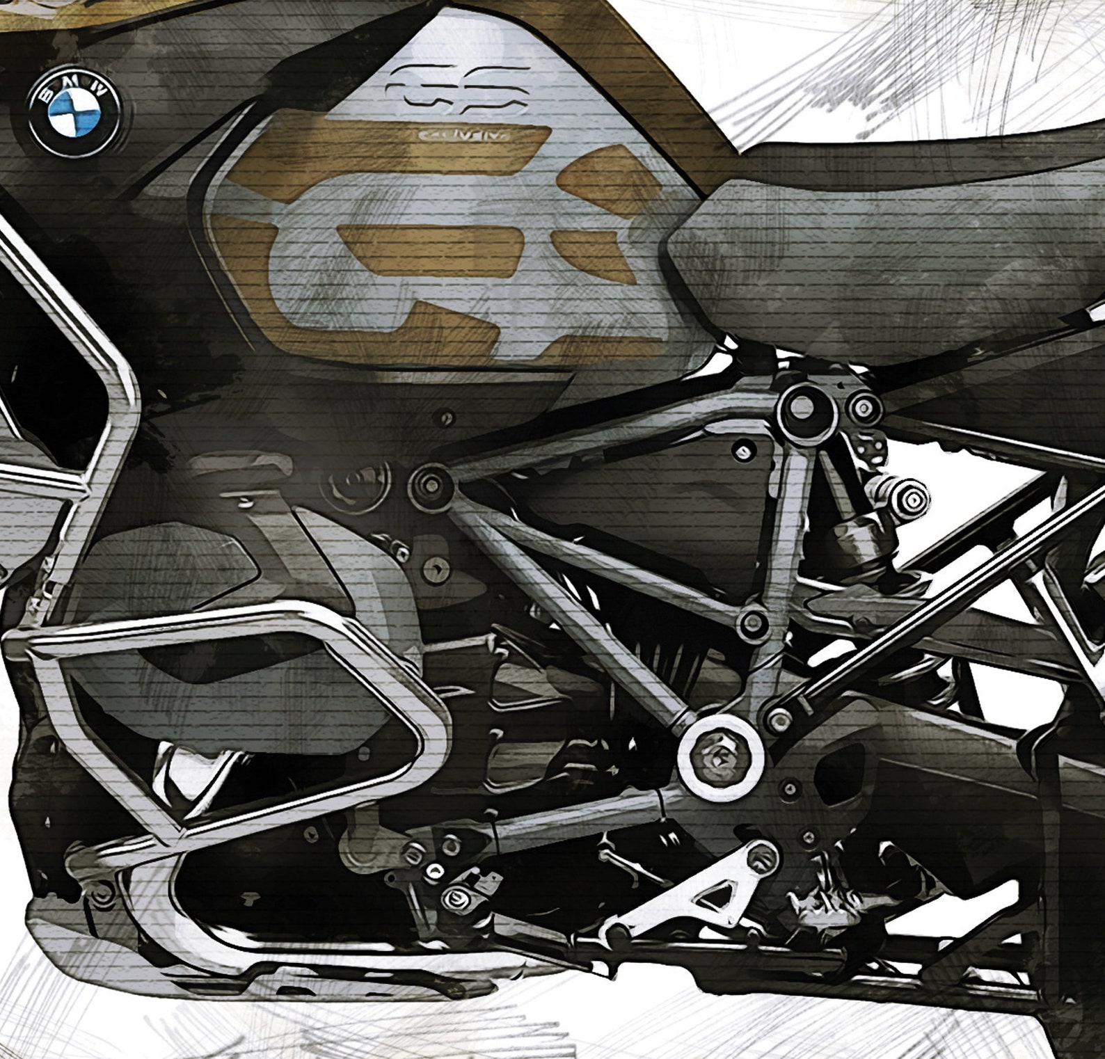 BMW R 1250 GS 2020 Art Sketch Poster no Frame - Etsy