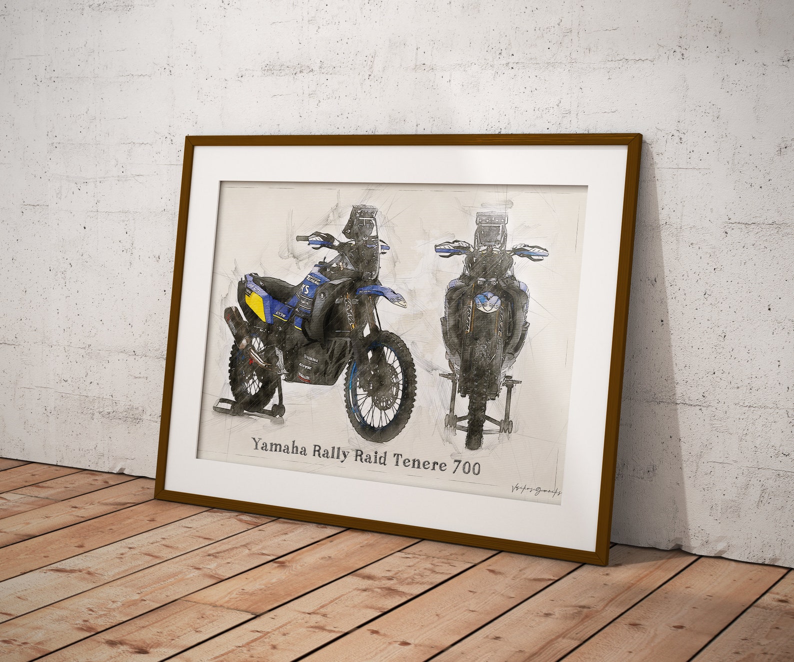 Yamaha Rally Raid Tenere 700 [3 Sides] , Art Sketch Poster [no Frame ...