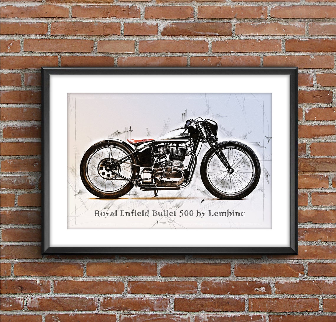 Royal Enfield Bullet 500 by Lembinc Art Sketch Poster no - Etsy