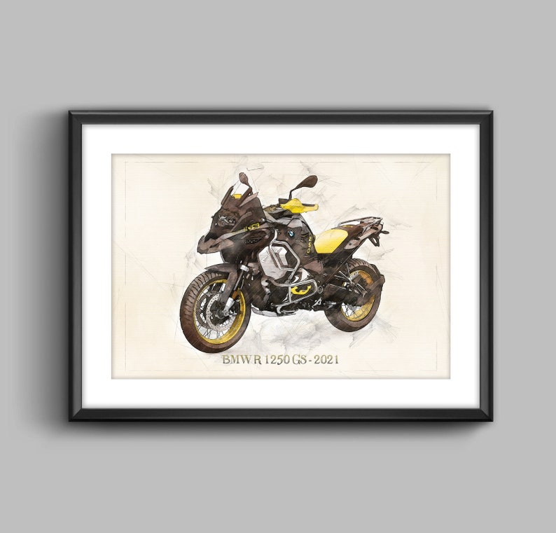 BMW R 1250 GS 2021 art sketch poster no frame | Etsy