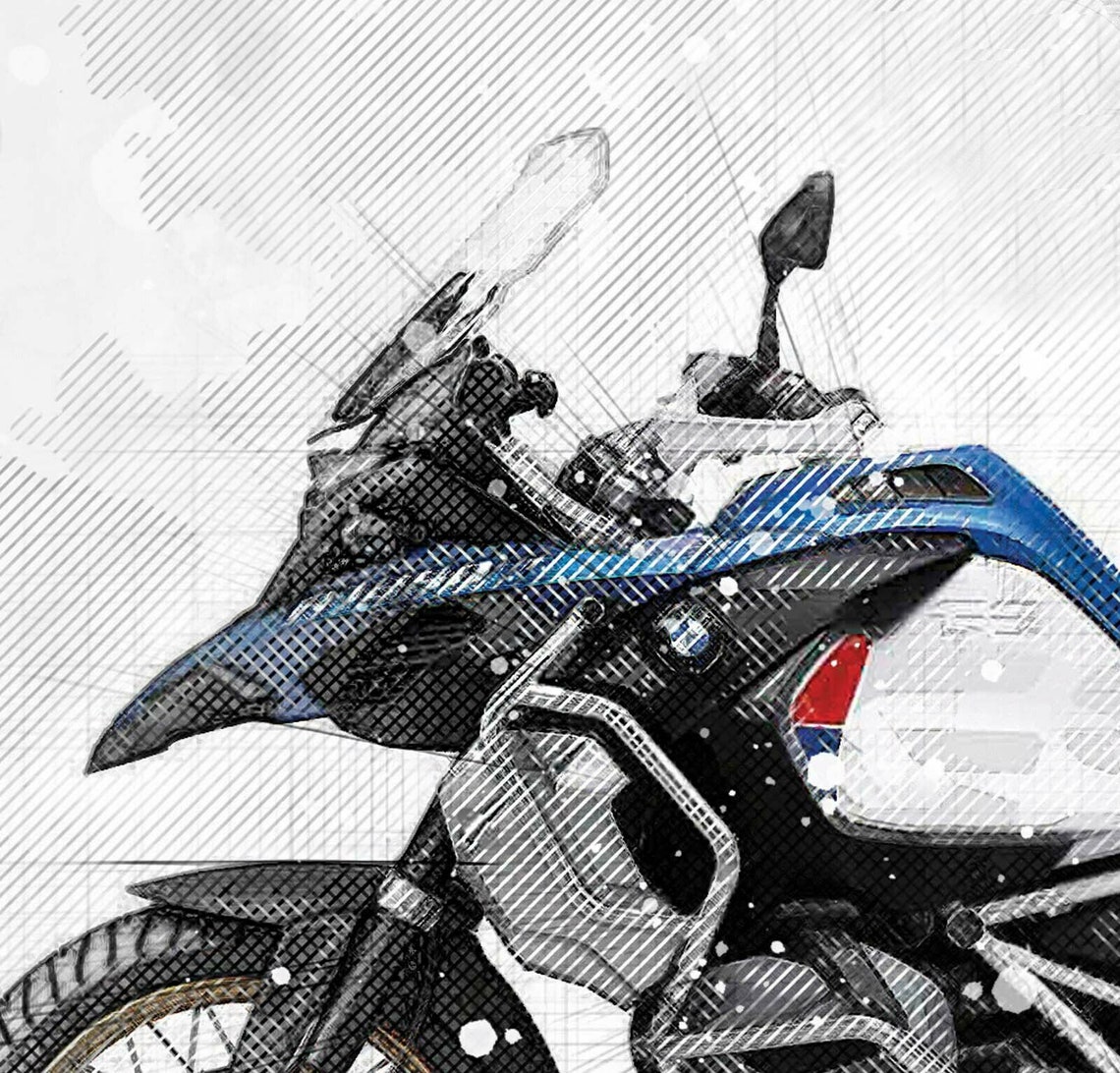 BMW R 1250 GS Adventure HP 2019 art sketch poster no frame | Etsy