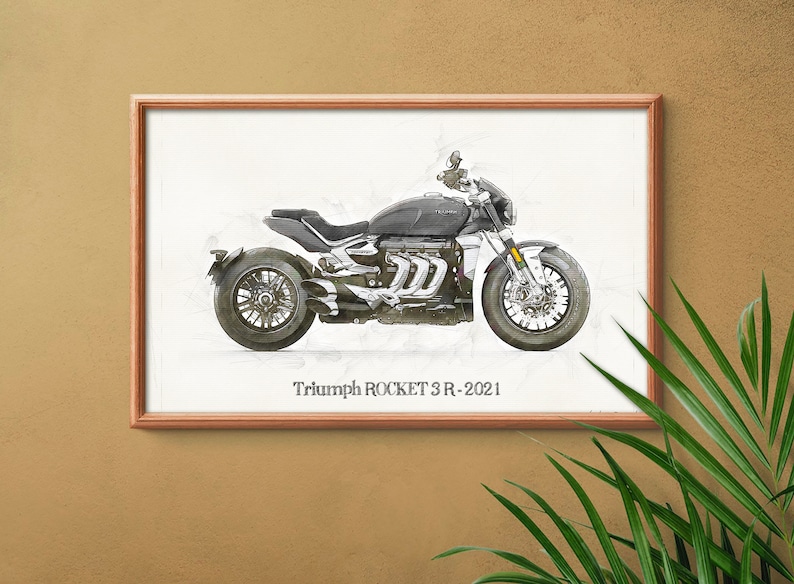 Triumph ROCKET 3 R 2021 Art Sketch Poster no Frame | Etsy
