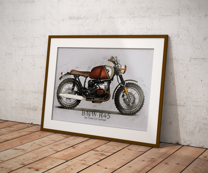 BMW R45 by Ton-up Garage Art Sketch Poster no Frame - Etsy