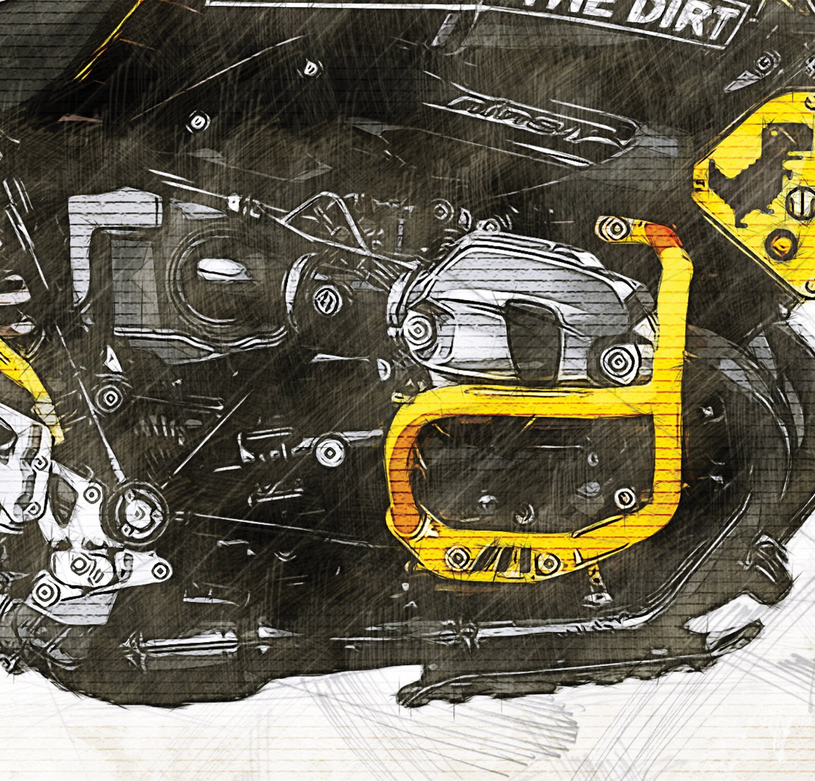 BMW R Ninet by Mandrill Garage Art Sketch Poster no Frame | Etsy