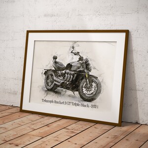 Triumph ROCKET 3 GT Triple Black 2021, Art Sketch Poster [no Frame] - Etsy