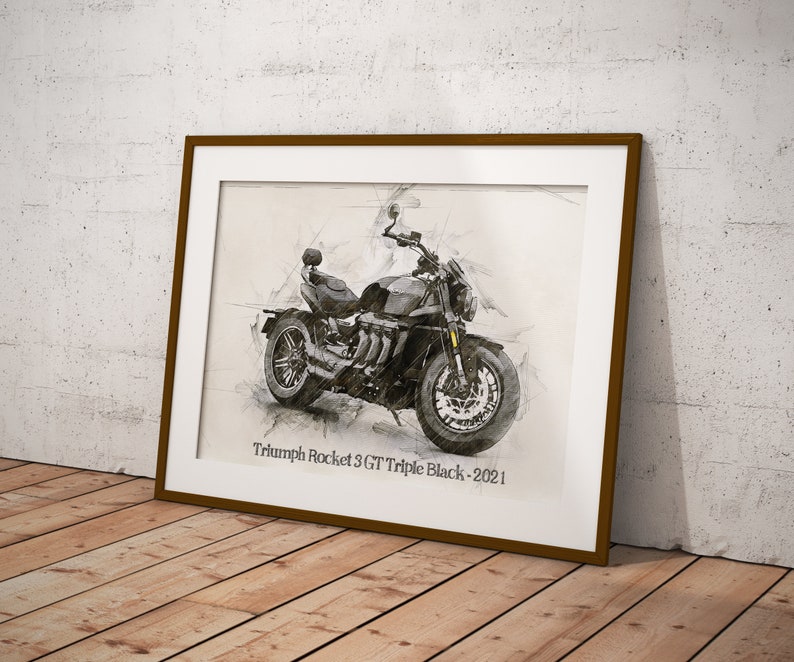 Triumph ROCKET 3 GT Triple Black 2021, Art Sketch Poster [no Frame] - Etsy