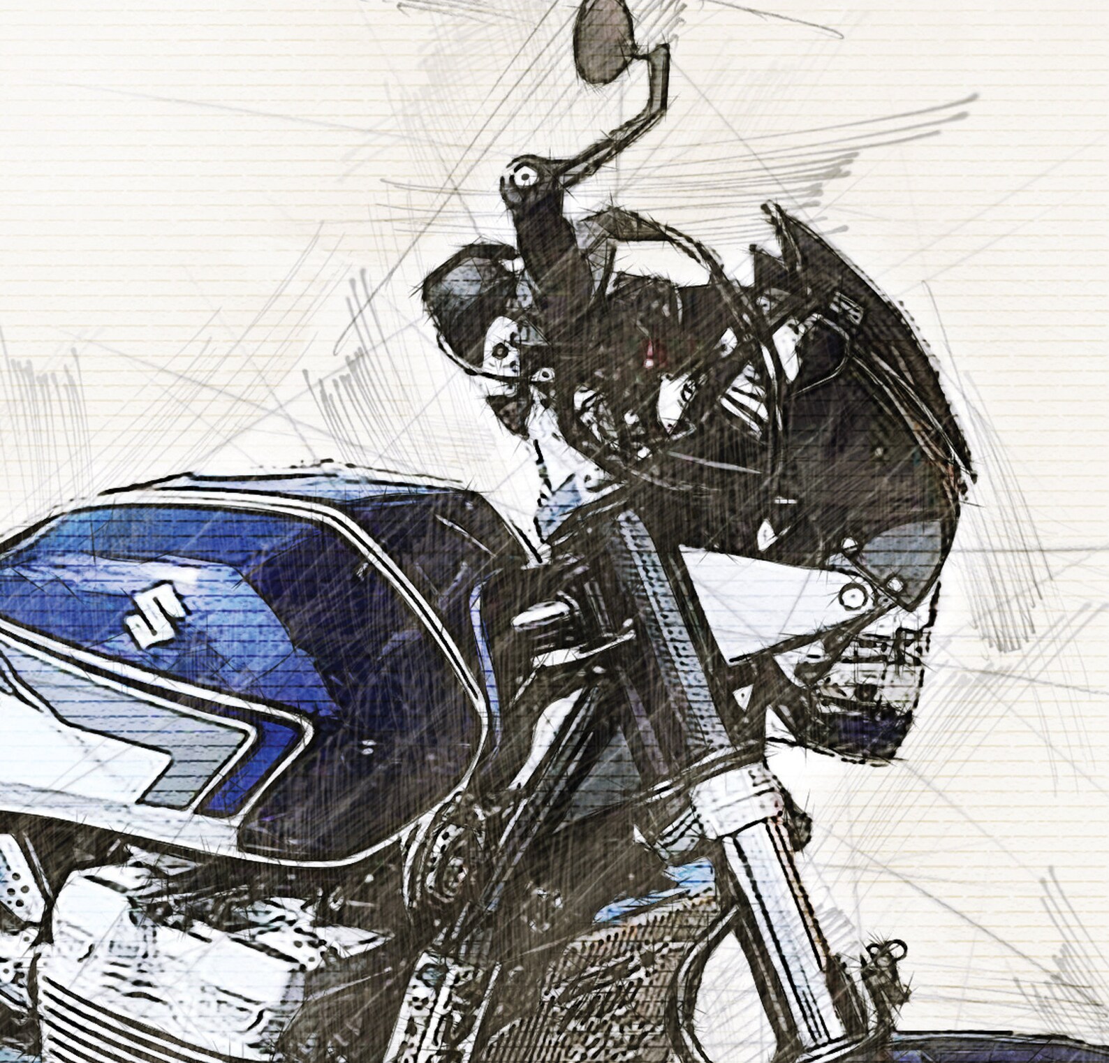 Suzuki GSX 1400 (2007), Art Sketch Poster [without Frame] - Etsy