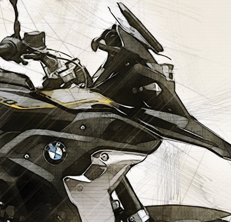 BMW R 1250 GS - 2019 - Gold Rims, Art Sketch Poster [no Frame] - Etsy