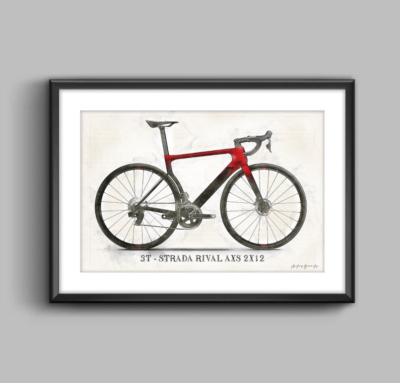 3T STRADA RIVAL AXS 2X12 – Cycling Print - Art Sketch Poster [no Frame ...