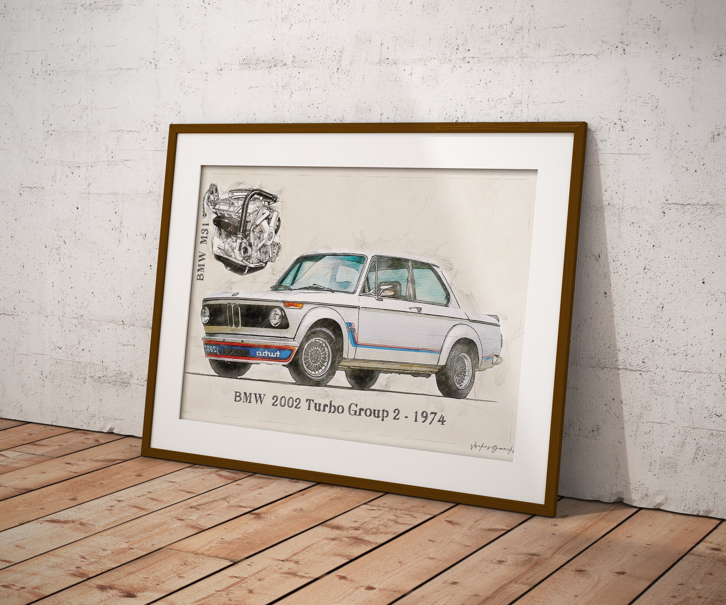 BMW 2002 Turbo group 2 Engine BMW M31 1974-1975 art | Etsy