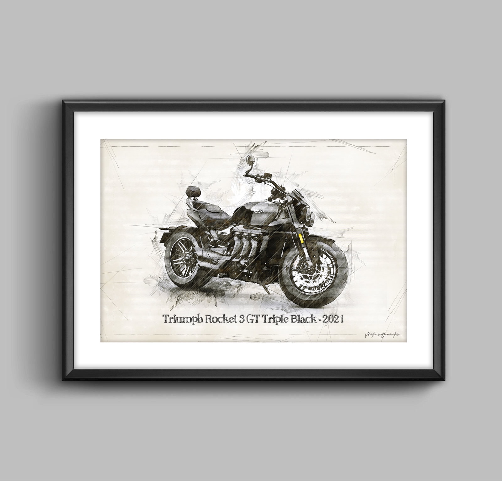Triumph ROCKET 3 GT Triple Black 2021, Art Sketch Poster [no Frame] - Etsy