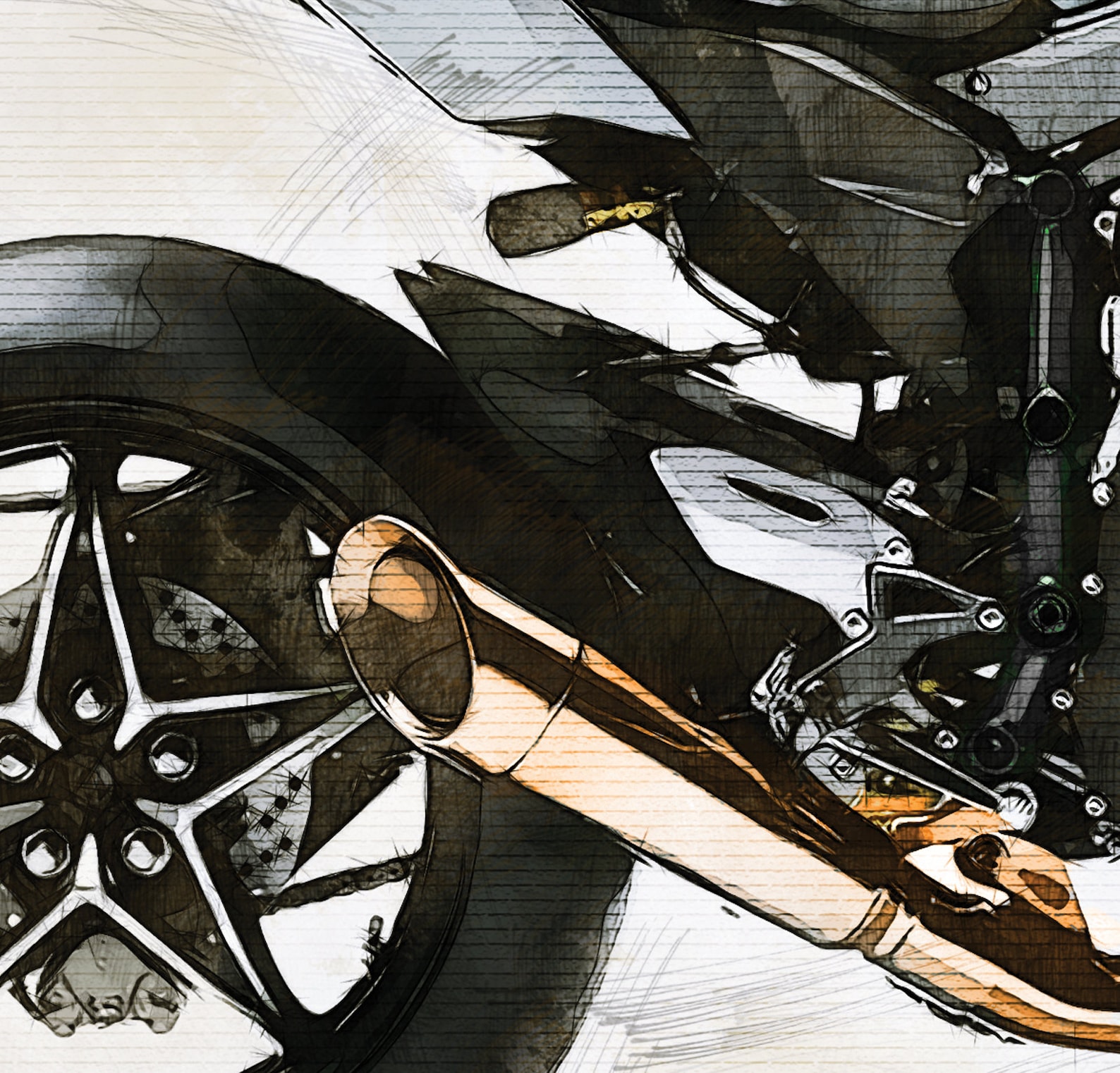 Kawasaki Ninja H2™R 2020 Art Sketch Poster no Frame - Etsy