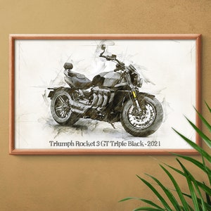 Triumph ROCKET 3 GT Triple Black 2021, Art Sketch Poster [no Frame] - Etsy