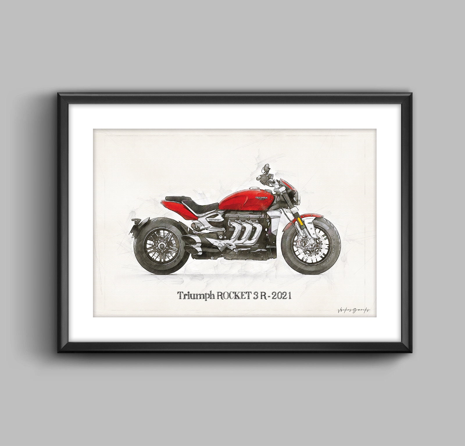 Triumph ROCKET 3 R - 2021, Art Sketch Poster [no Frame] - Etsy