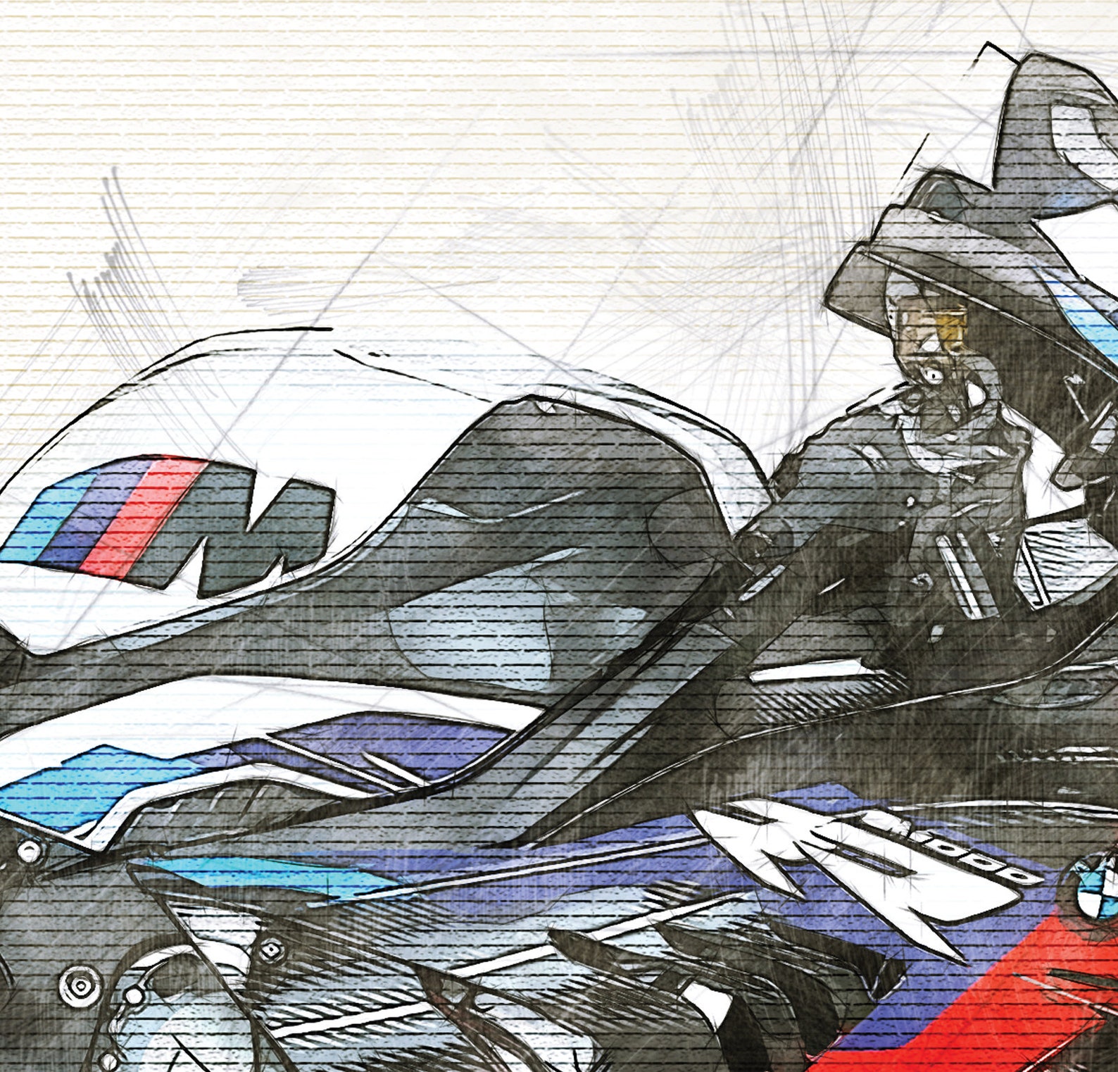 BMW M 1000 RR (2023) - 2 Sketches - , Art Sketch Posters [no Frame] - Etsy