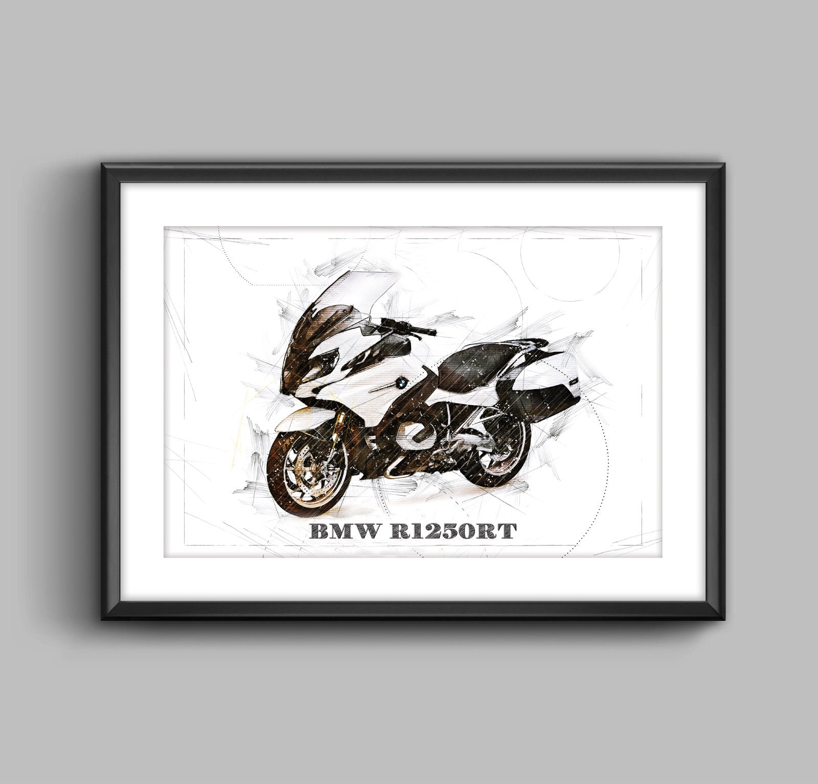 BMW R 1250 RT art sketch poster no frame | Etsy