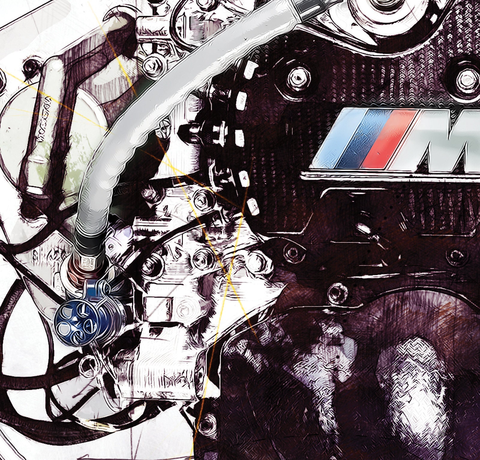 BMW P48 Turbo - Engine, Art Sketch Poster [no Frame] - Etsy