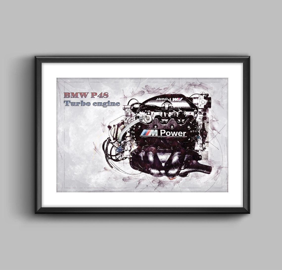 BMW P48 Turbo - Engine, Art Sketch Poster [no Frame] - Etsy