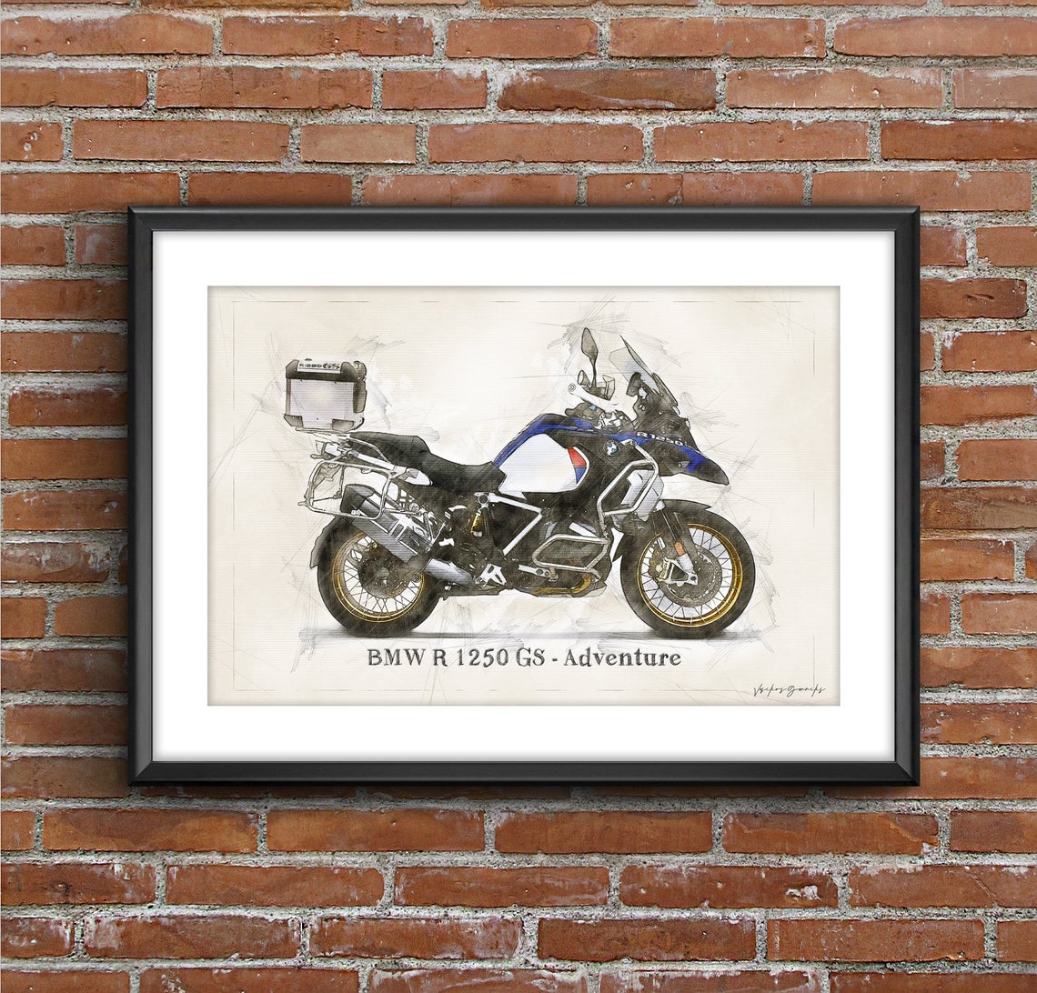 BMW R 1250 GS Adventure Art Sketch Poster no Frame - Etsy