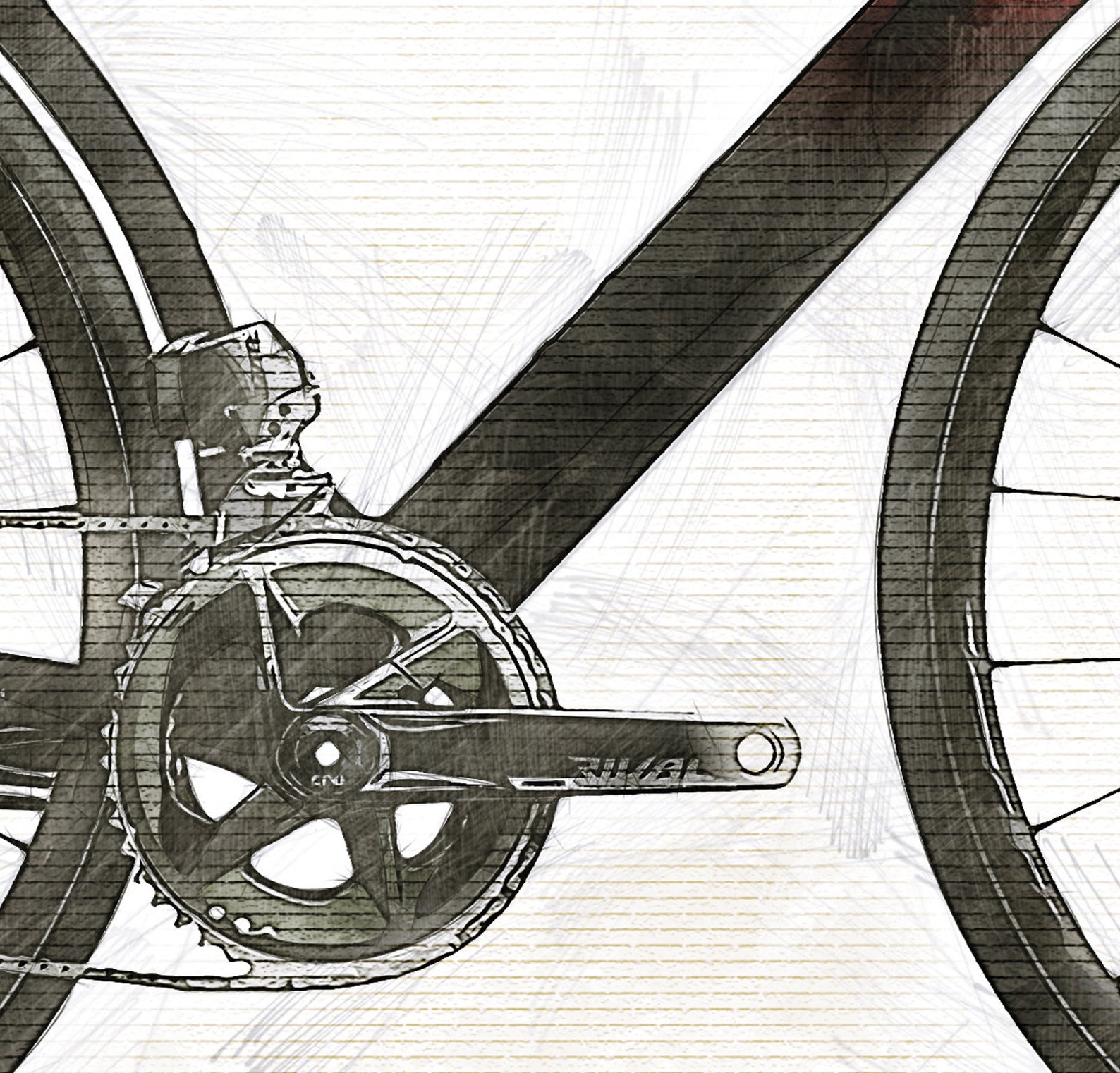 3T STRADA RIVAL AXS 2X12 – Cycling Print - Art Sketch Poster [no Frame ...