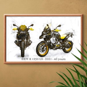 BMW R 1250 GS 40th Anniversary - 2021, Art Sketch Poster [no Frame] - Etsy