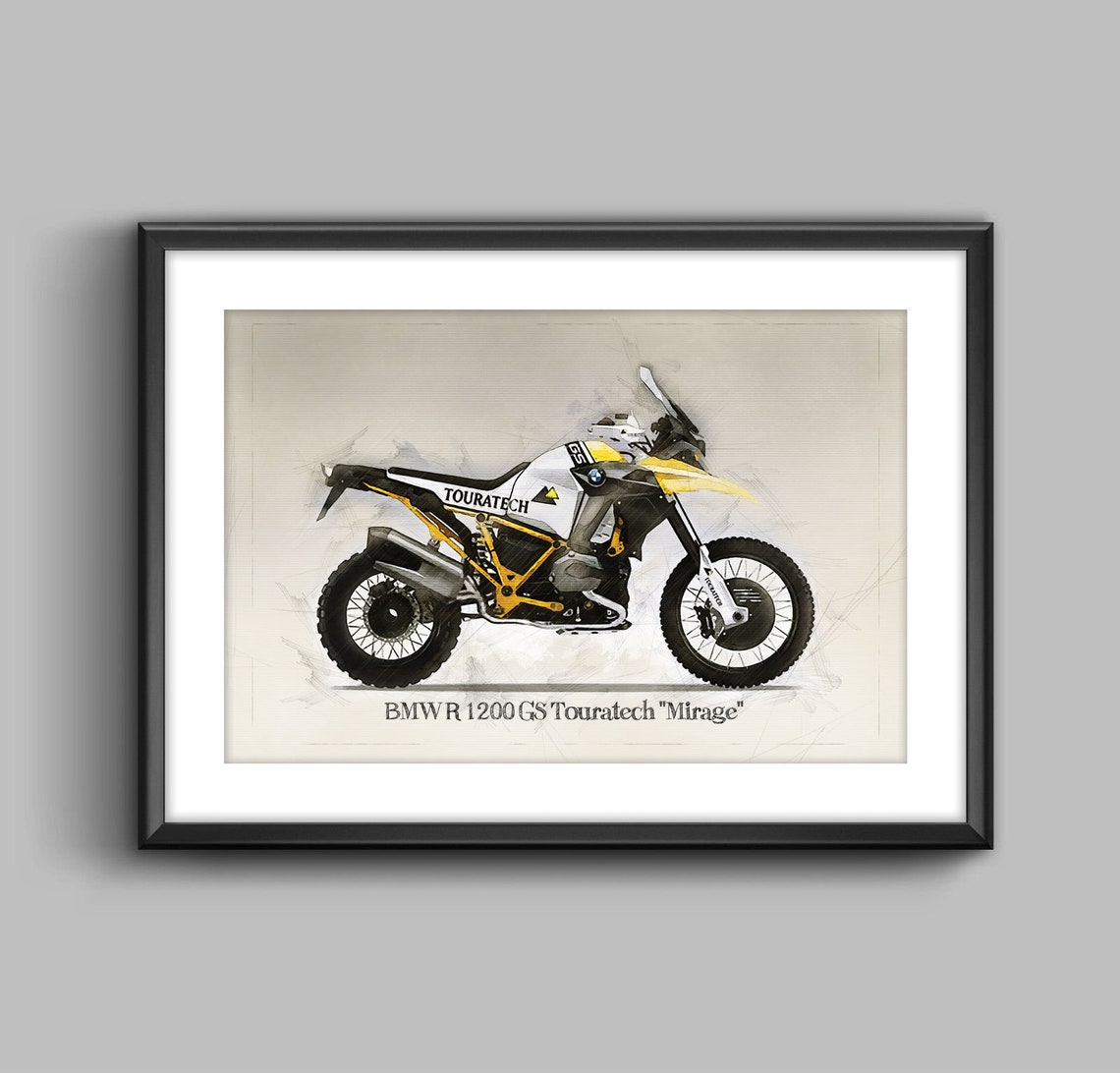 BMW R 1200 GS Touratech mirage Art Sketch Poster - Etsy