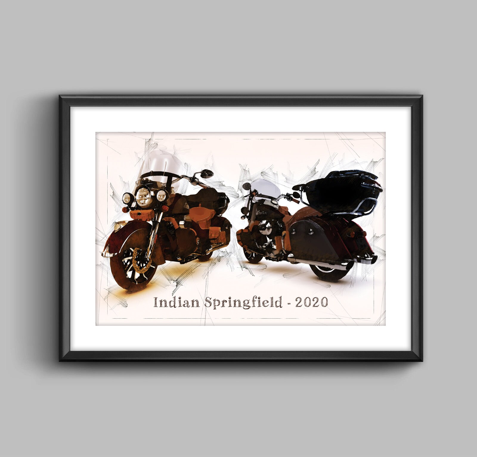 Indian Springfield Front/Rear 2020 art sketch poster no | Etsy