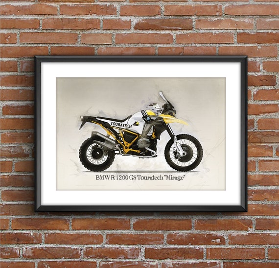 BMW R 1200 GS Touratech mirage Art Sketch Poster | Etsy