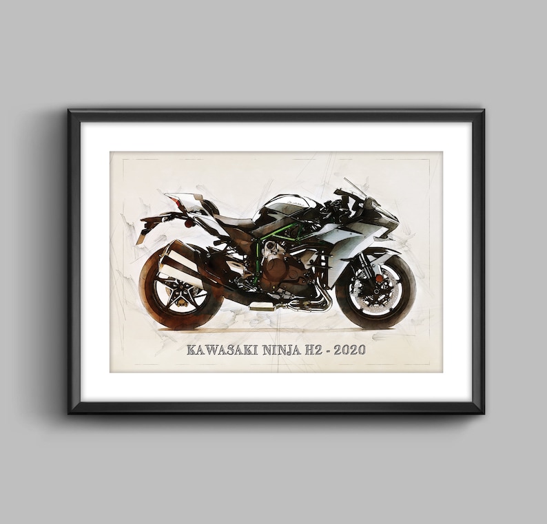 Kawasaki Ninja H2 - 2020, Art Sketch Poster [no Frame] - Etsy