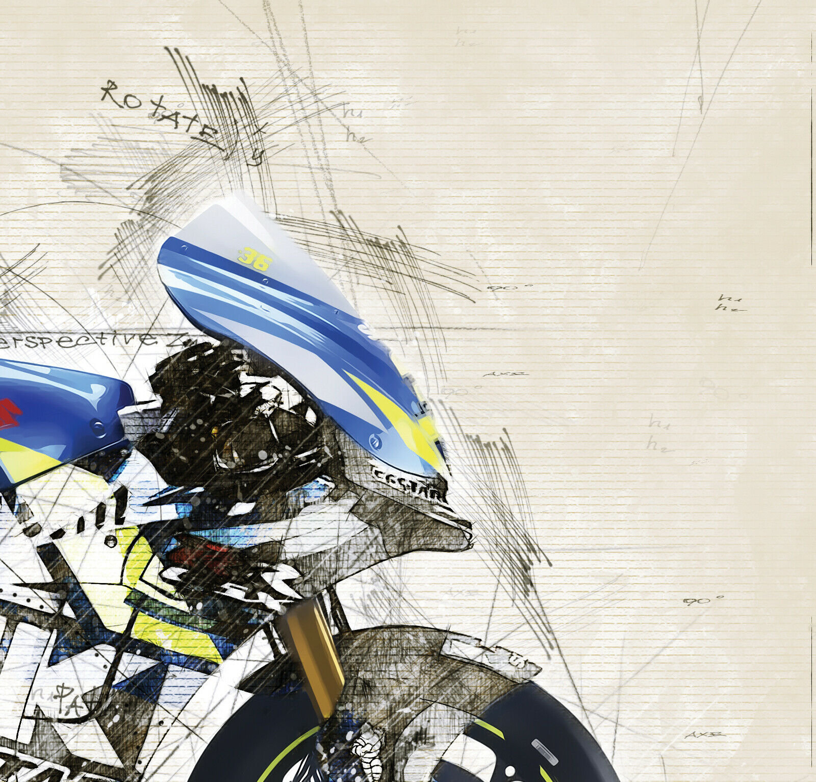 Suzuki GSX-RR 2019 Art Sketch Poster no Frame | Etsy