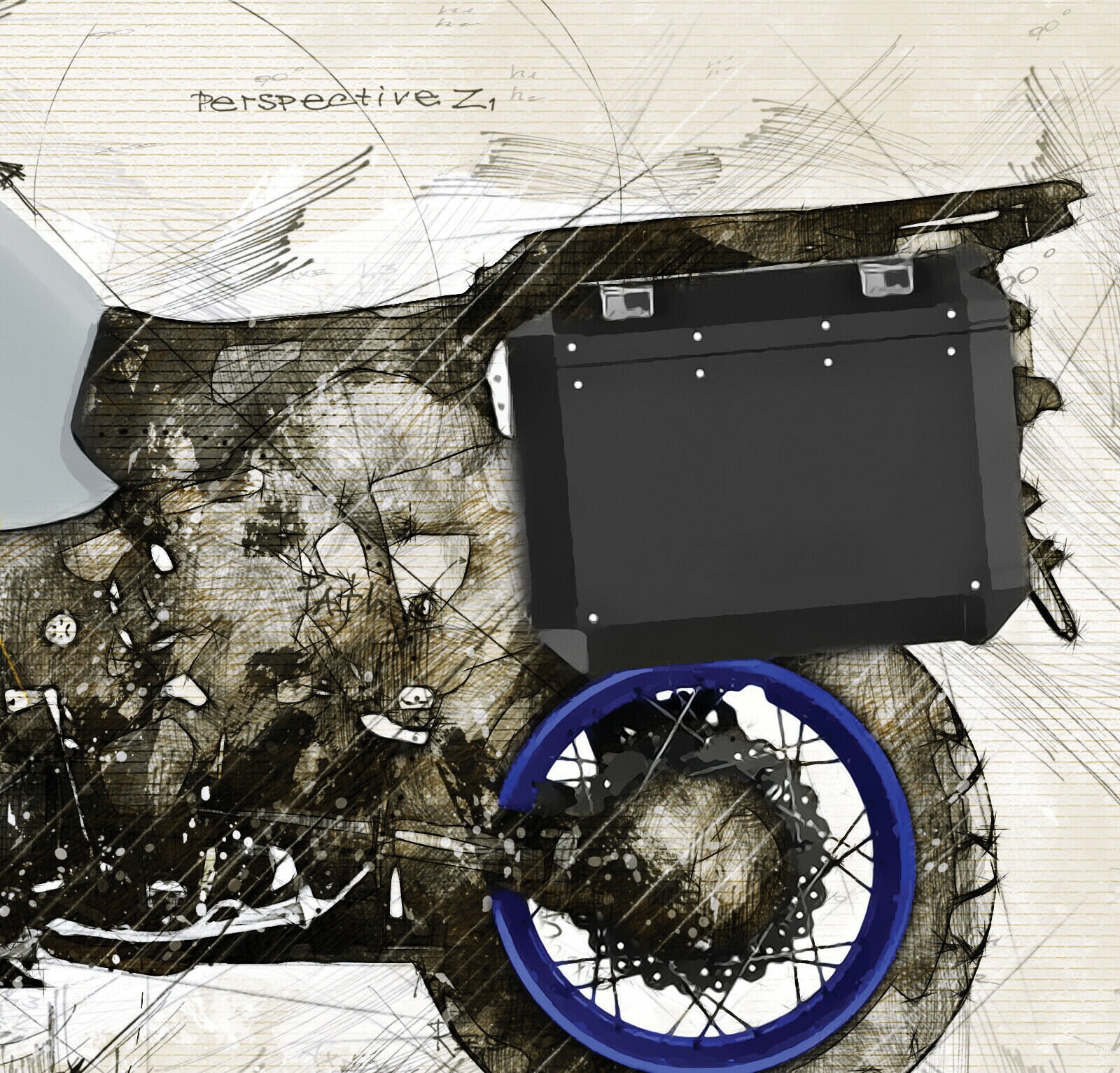 YAMAHA Super Ténéré 1200ZE Raid Edition 2020, Art Sketch Poster [no ...