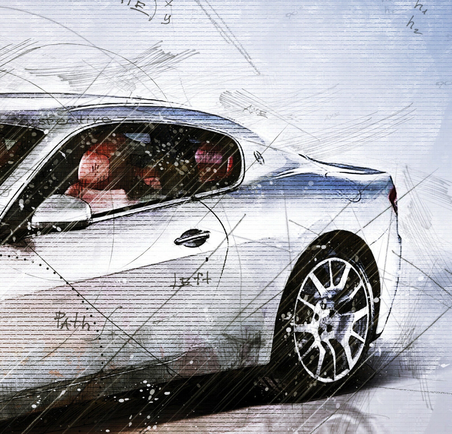 MASERATI Art Sketch Poster no Frame - Etsy