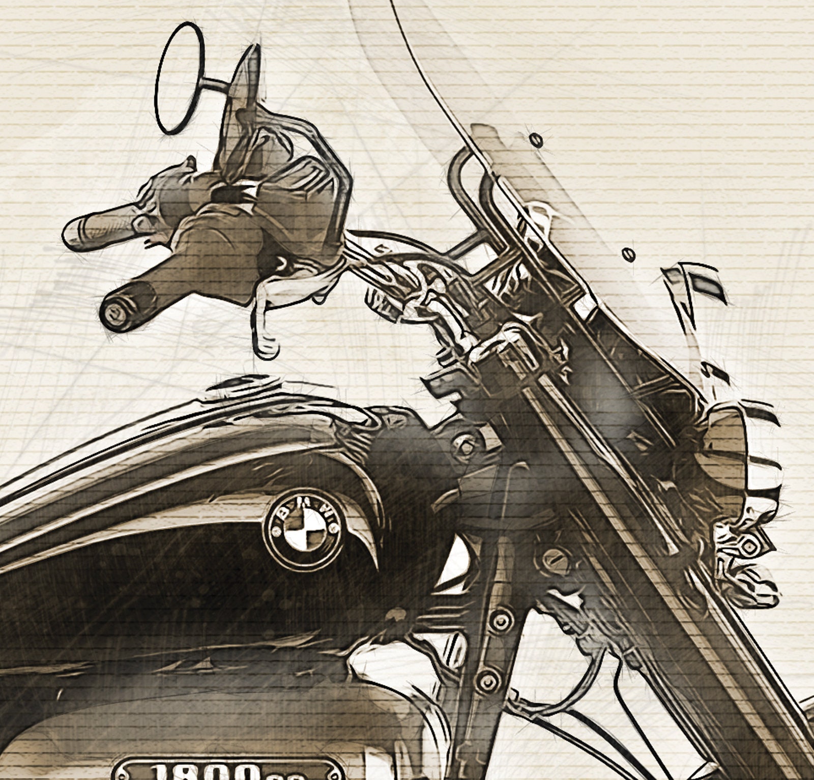 BMW R18 Classic 2021 art sketch poster no frame | Etsy