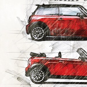 Mini Cooper Models- 4 Sketches - Art Sketch Poster [no Frame] - Etsy