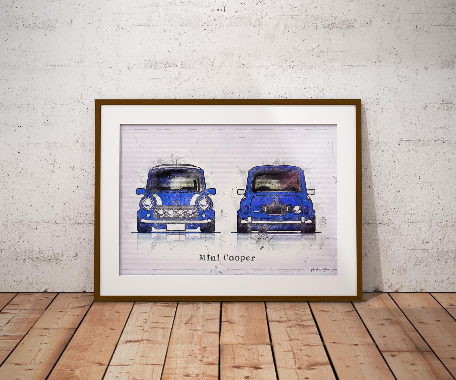 Mini Cooper, (many Colours) Art Sketch Poster [no Frame] - Etsy