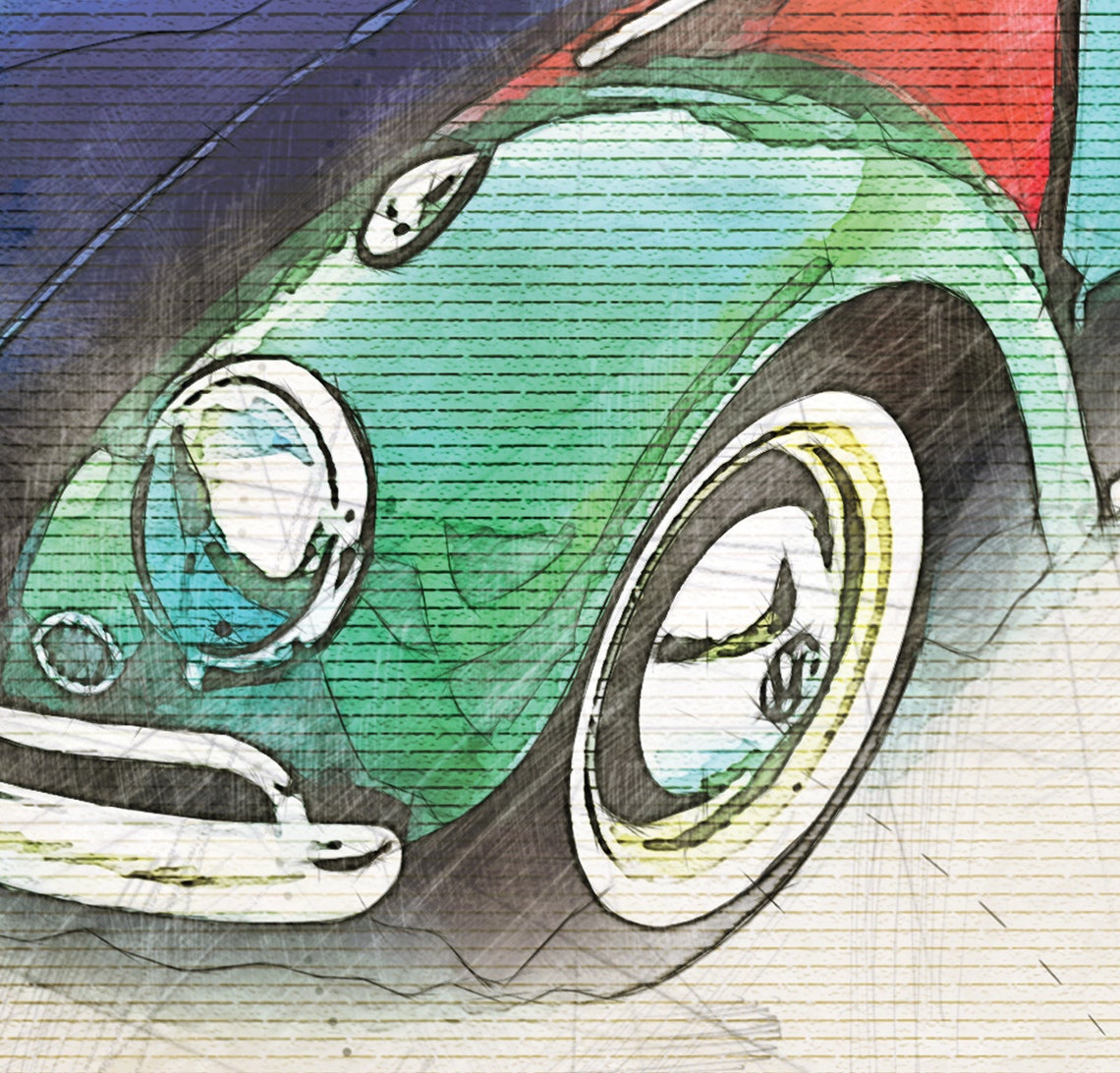Volkswagen Beetle Art Sketch Poster no Frame - Etsy
