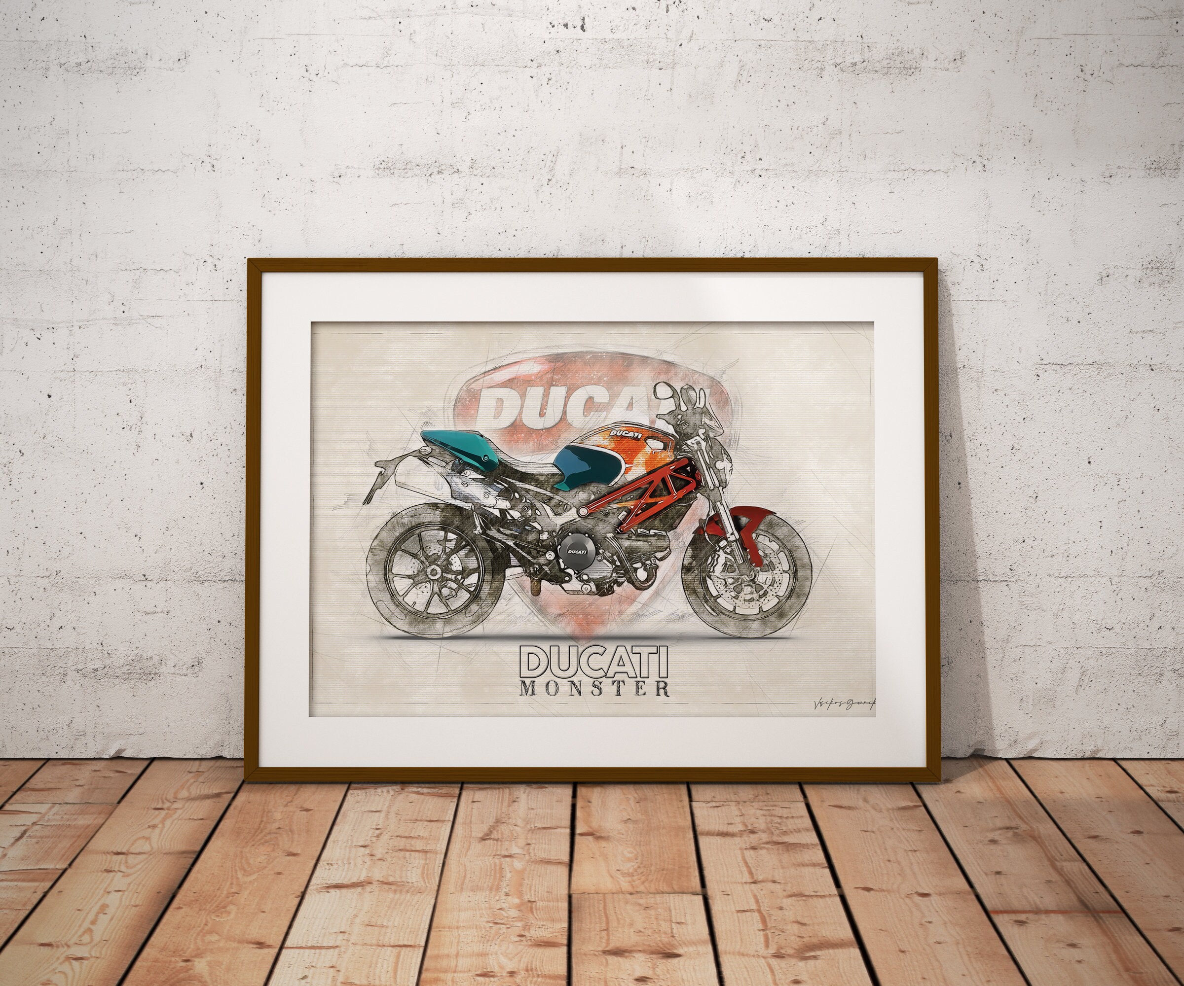 Ducati Monster 796 Art (with Logo or Without), Sketch Poster [no Frame ...
