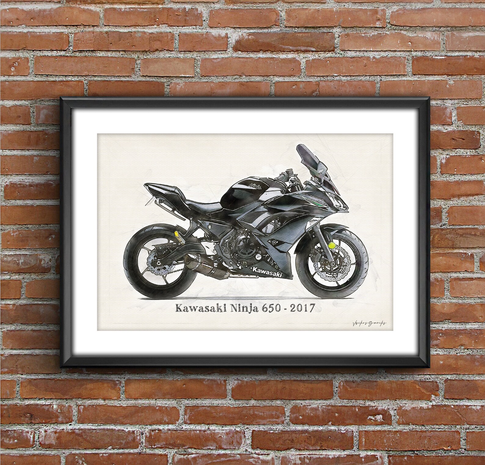 Kawasaki Ninja 650 2017 Art Sketch Poster no Frame - Etsy