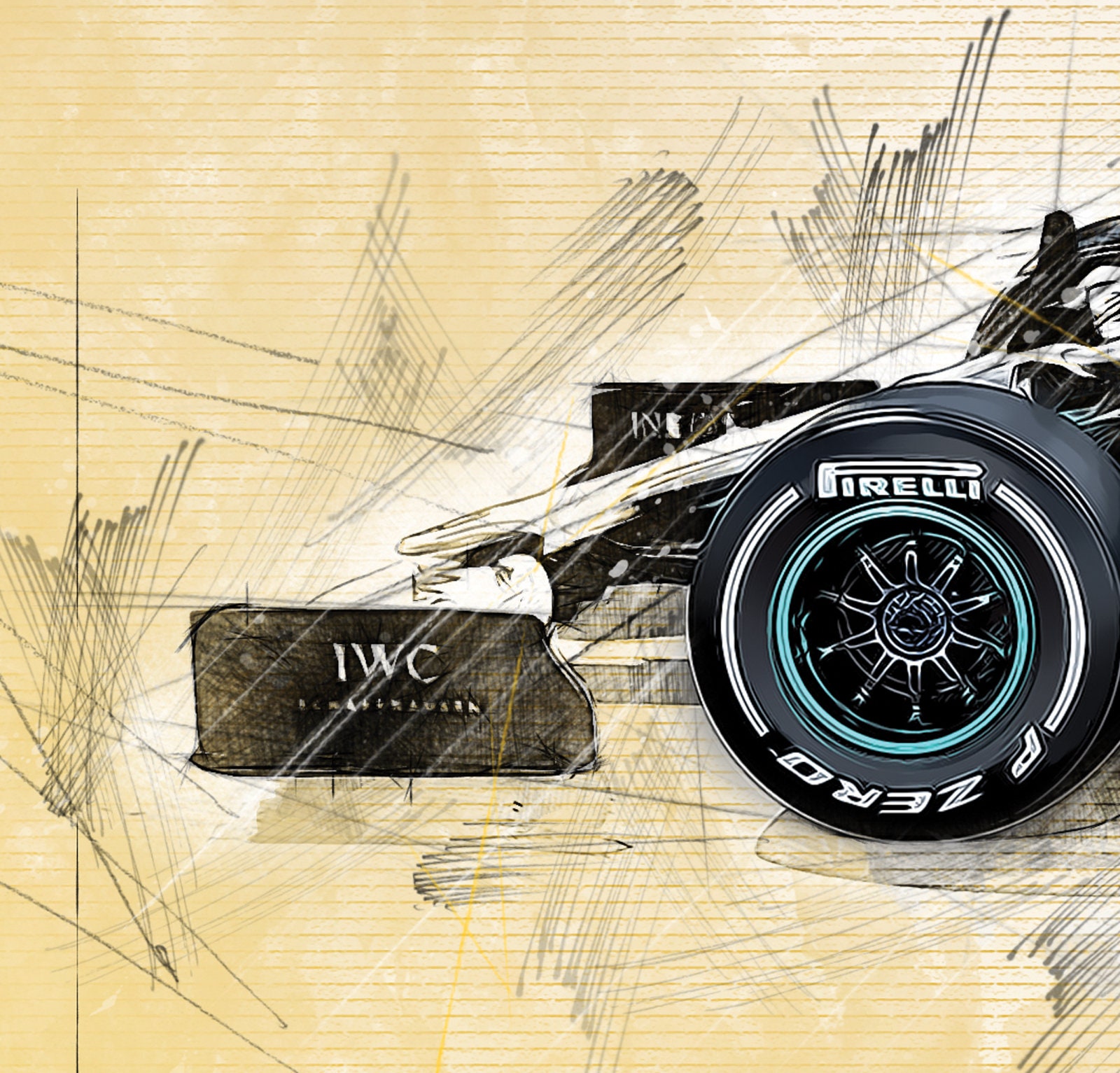 Mercedes F1 Car 2020 Art Sketch Poster no Frame | Etsy