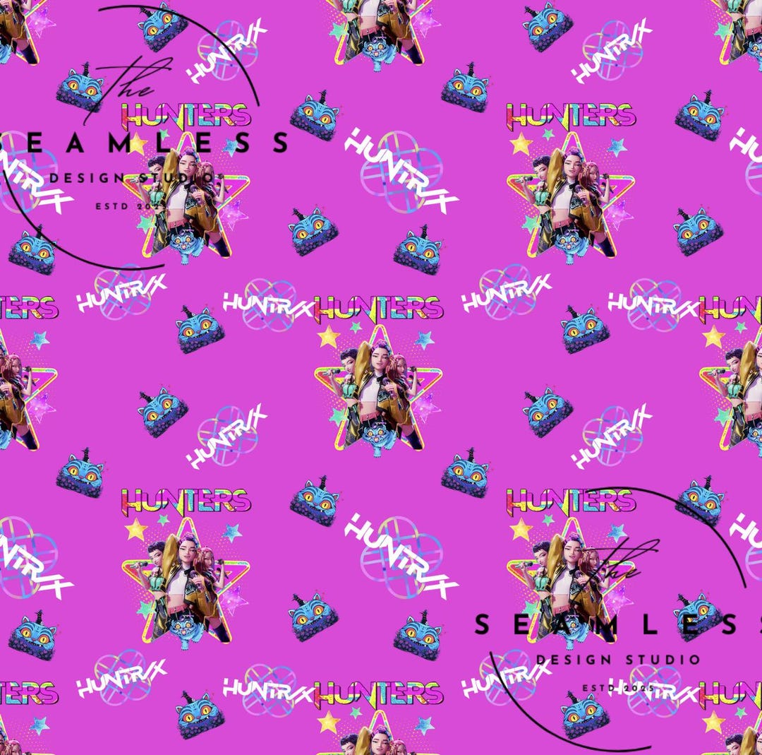 K Pop Huntrix Pink Seamless Pattern Design - Etsy