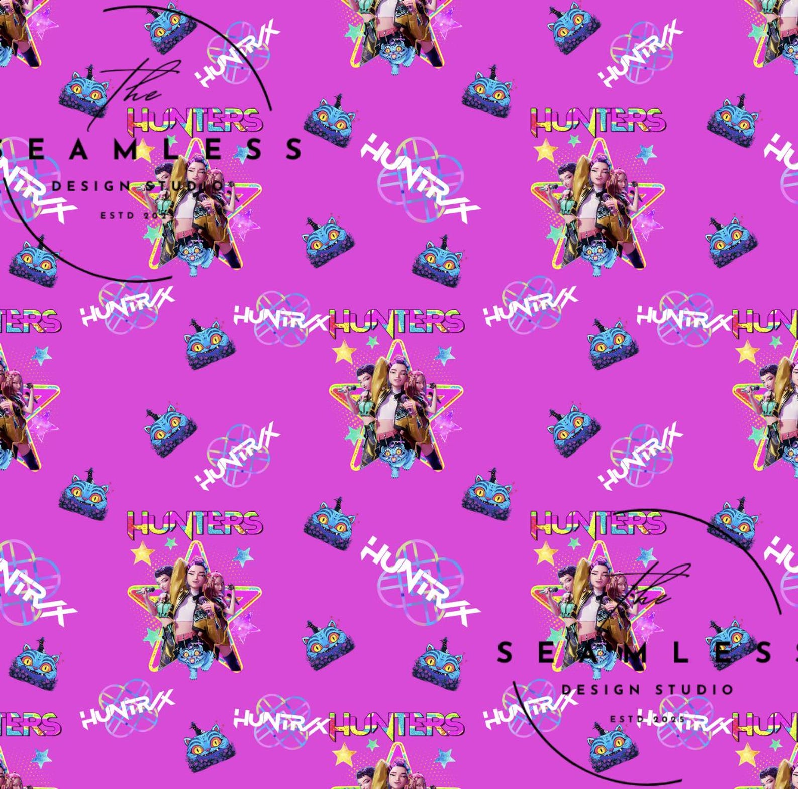 K Pop Huntrix Pink Seamless Pattern Design - Etsy
