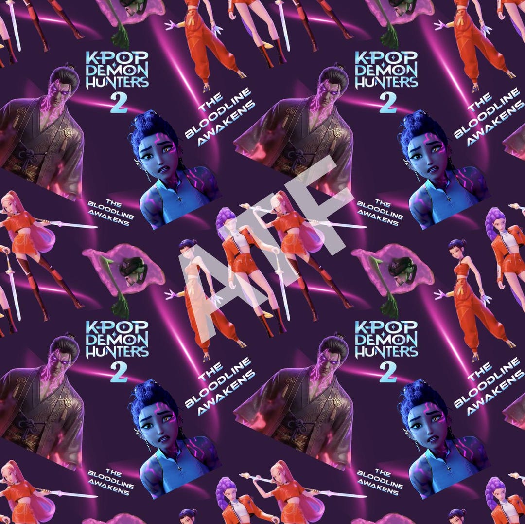 K POP 2 Demon Hunters, Huntrix, Digital File Download Seamless Pattern ...